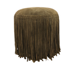 Suede Pouf with Fringe - Dark Brown – Liam & Lana