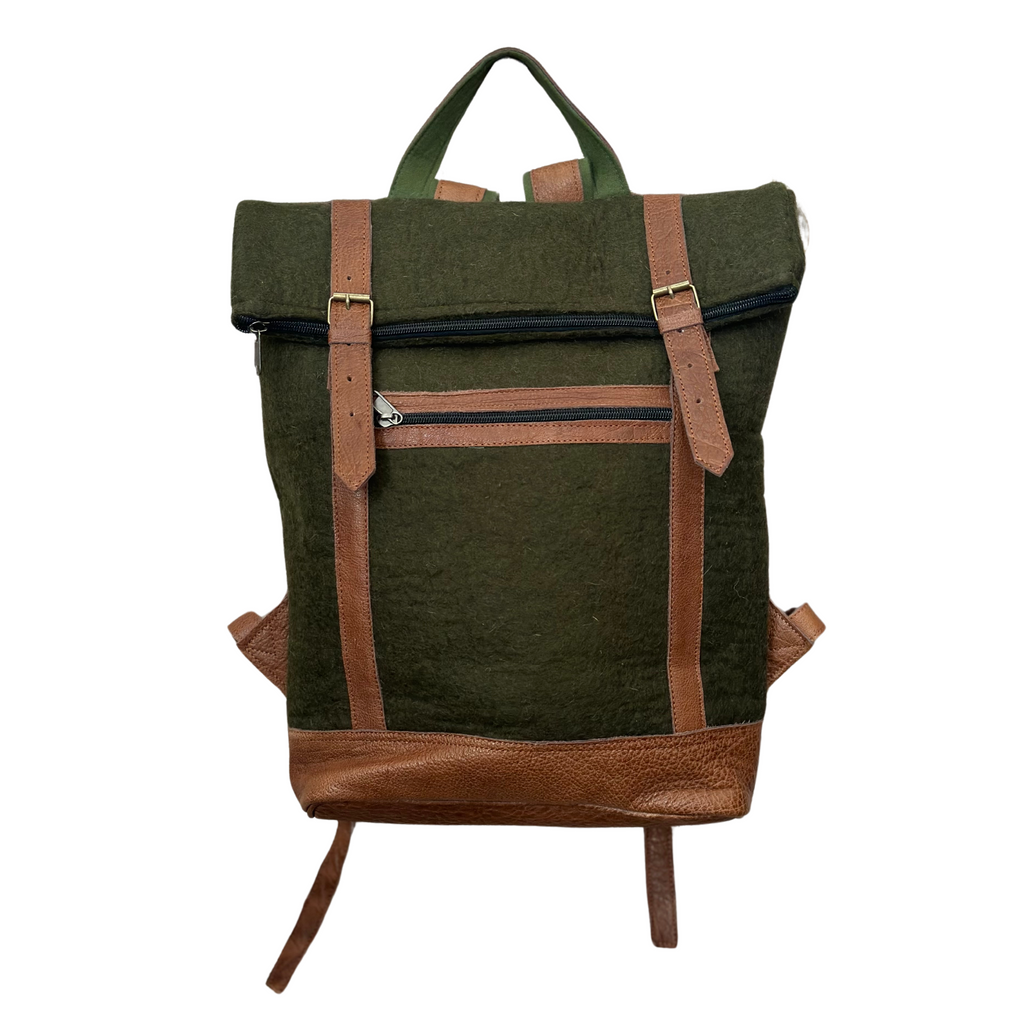 Wool Backpack - Olive – Liam & Lana